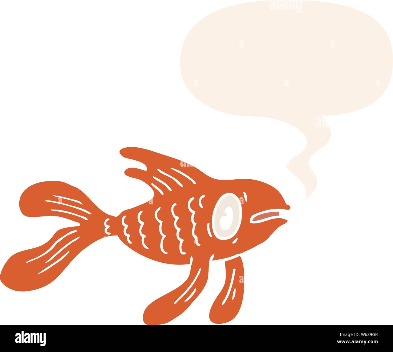cartoon fish with speech bubble in retro style Stock Vector Image & Art ...