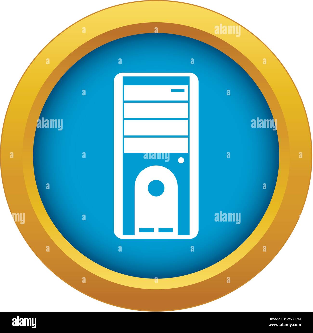Computer System Unit Icon Blue Vector Isolated Stock Vector Image And Art