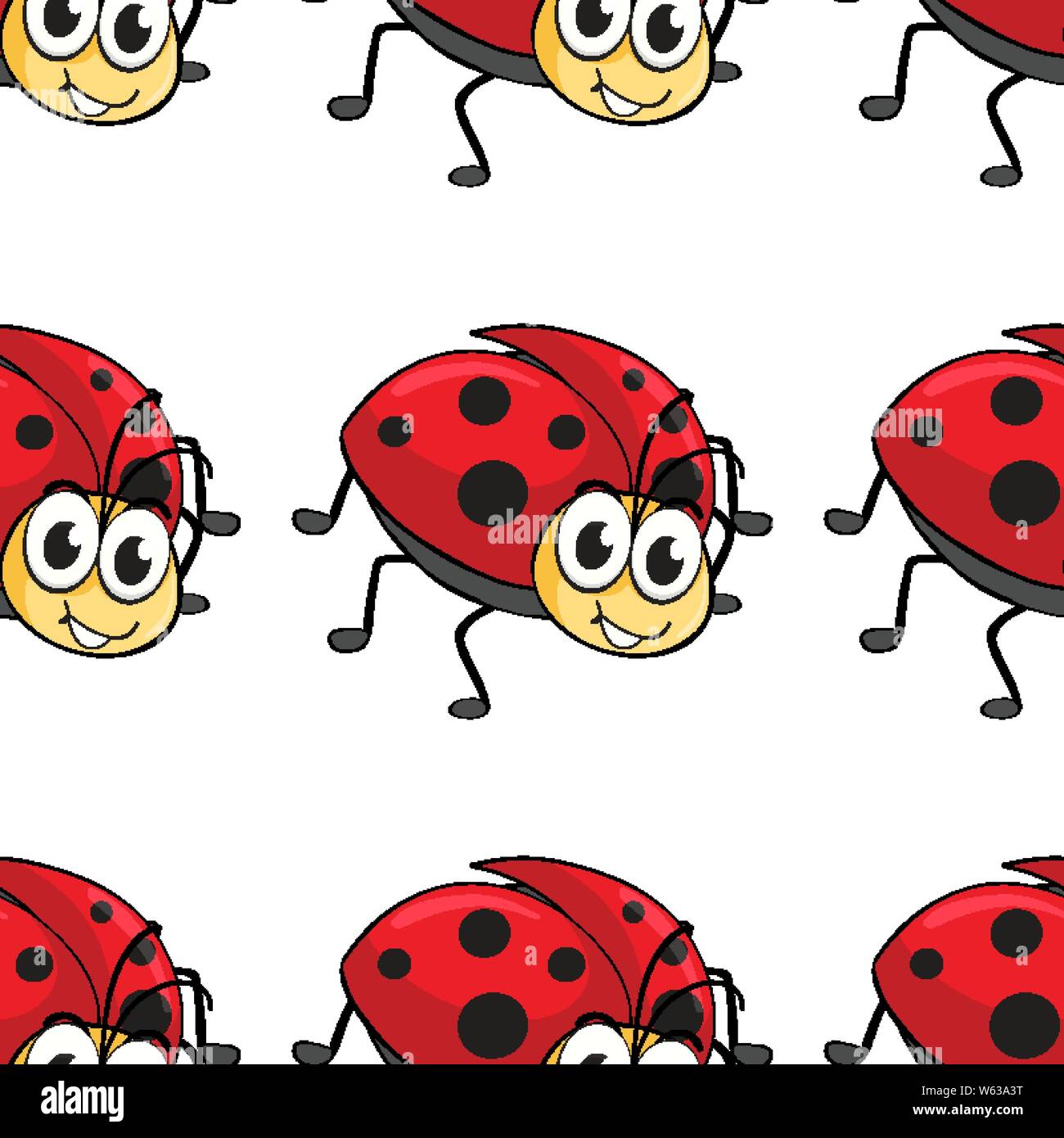 Seamless pattern tile cartoon with , ladybug illustration Stock Vector ...
