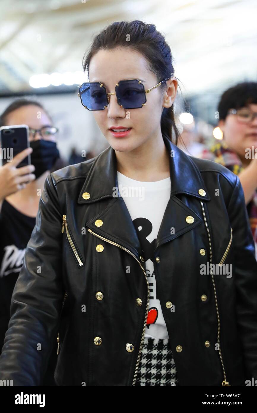 Chinese Uigur actress Dilraba Dilmurat arrives at the Shanghai Hongqiao ...