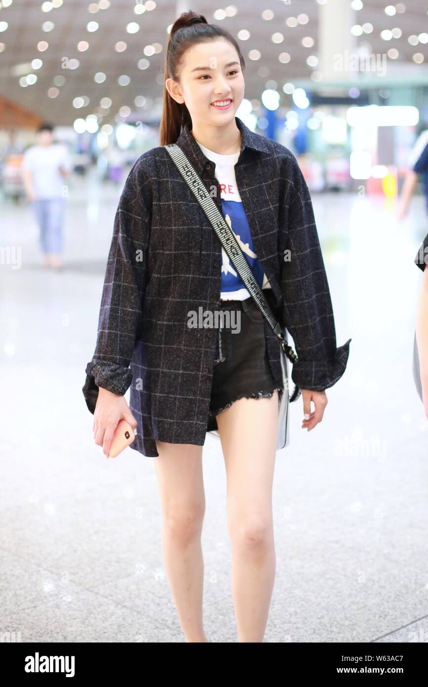 Chinese actress Song Zu'er arrives at the Beijing Capital International ...