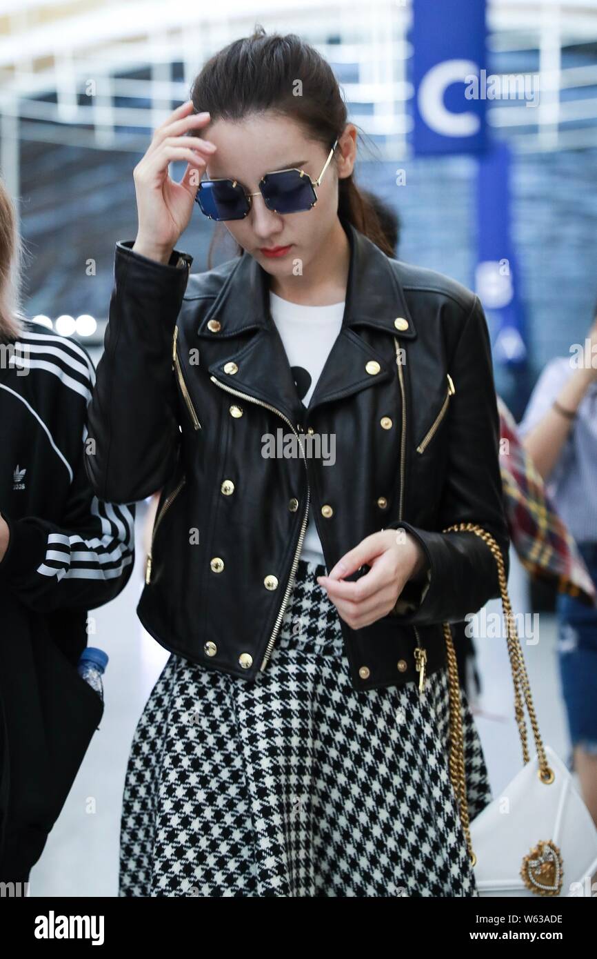 Chinese Uigur actress Dilraba Dilmurat arrives at the Shanghai Hongqiao ...