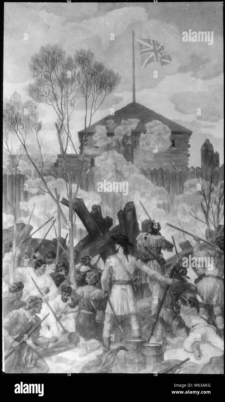 Clark's attack on Fort Sackville Stock Photo - Alamy