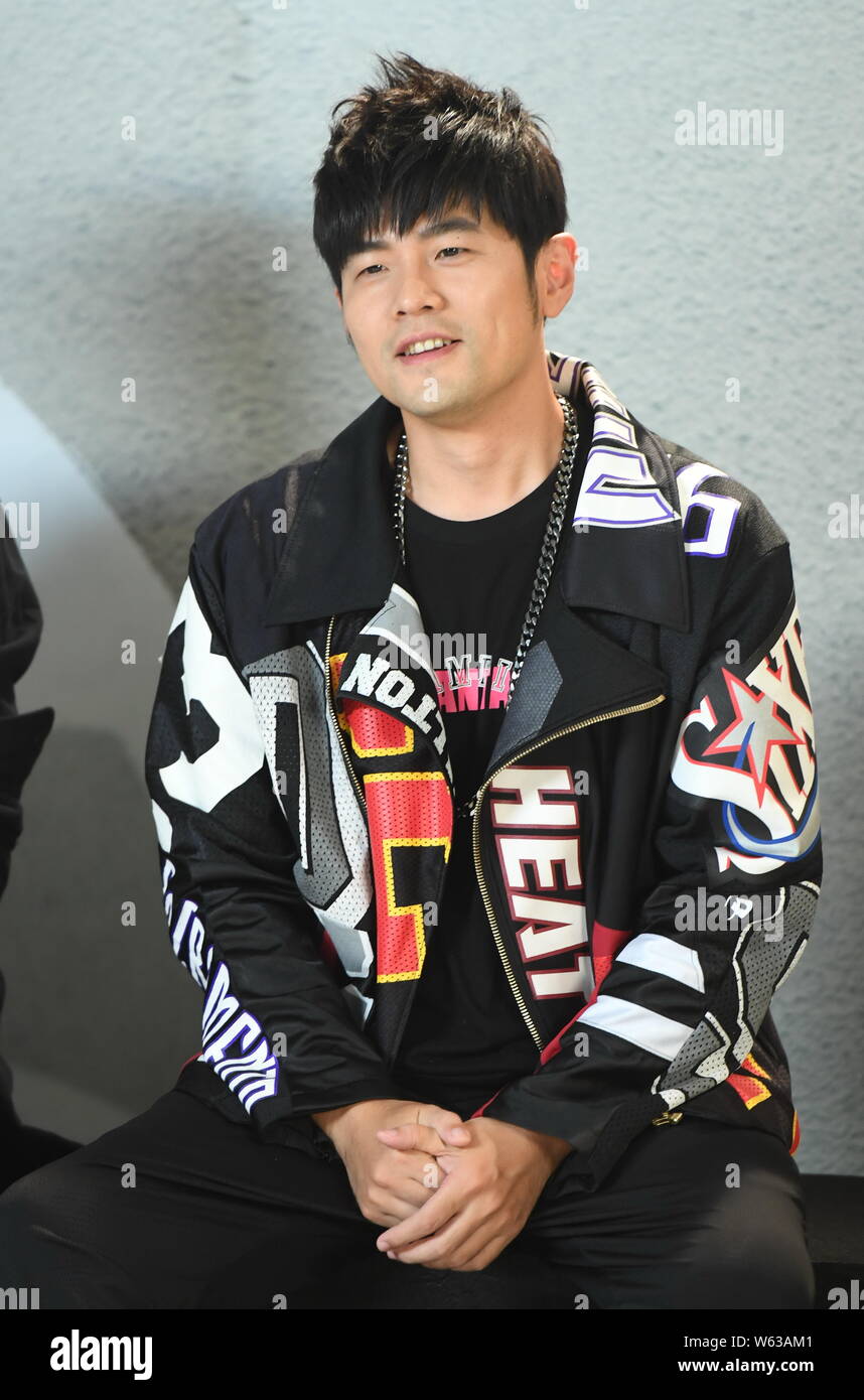 Taiwanese singer and actor Jay Chou receives an interview for variety ...