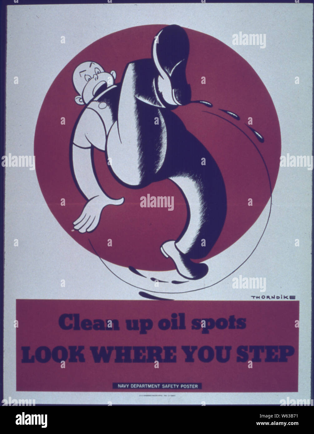 Clean Up Oil Spots - Look Where You Step Stock Photo - Alamy