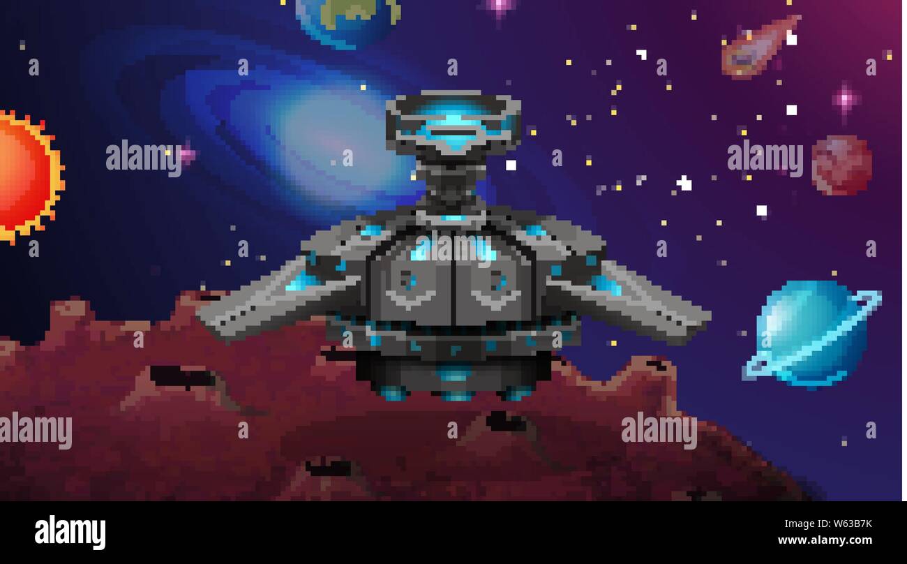 Space ship on alien planet illustration Stock Vector Image & Art - Alamy