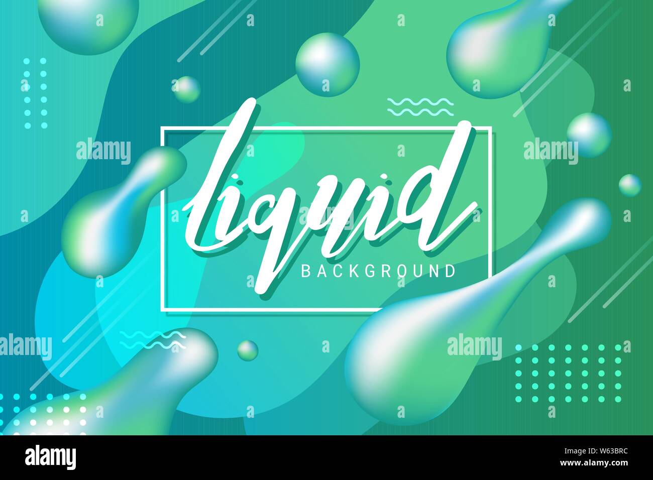 Abstract green liquid banner background. Vector illustration Stock ...