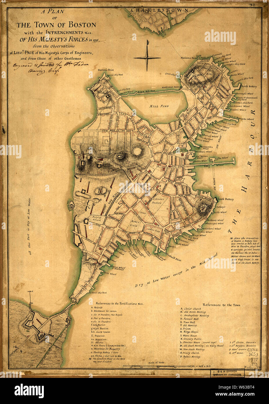 1775 boston map hi-res stock photography and images - Alamy
