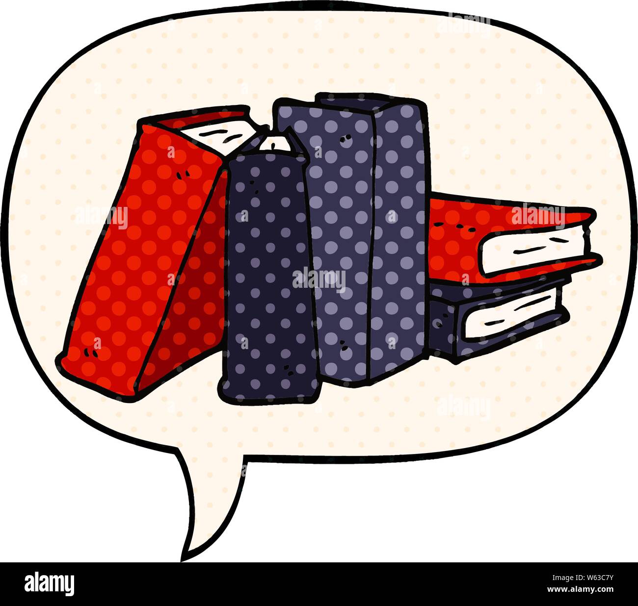 cartoon books with speech bubble in comic book style Stock Vector Image ...