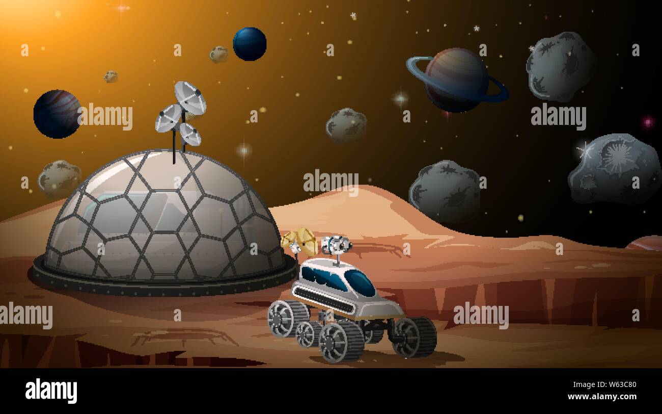 Mars camp background scene illustration Stock Vector Image & Art - Alamy