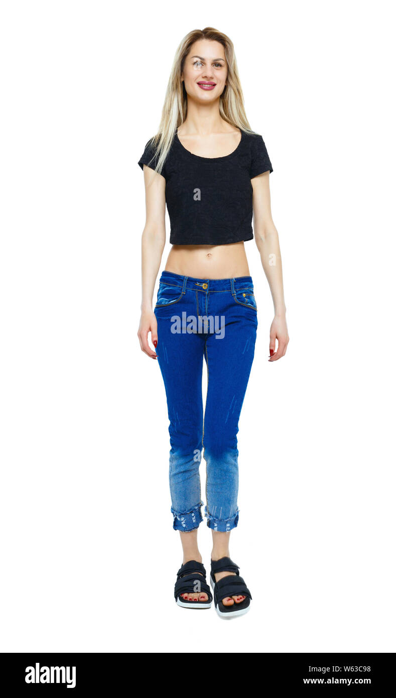 Front view of walking woman. beautiful girl in motion. frontside view ...