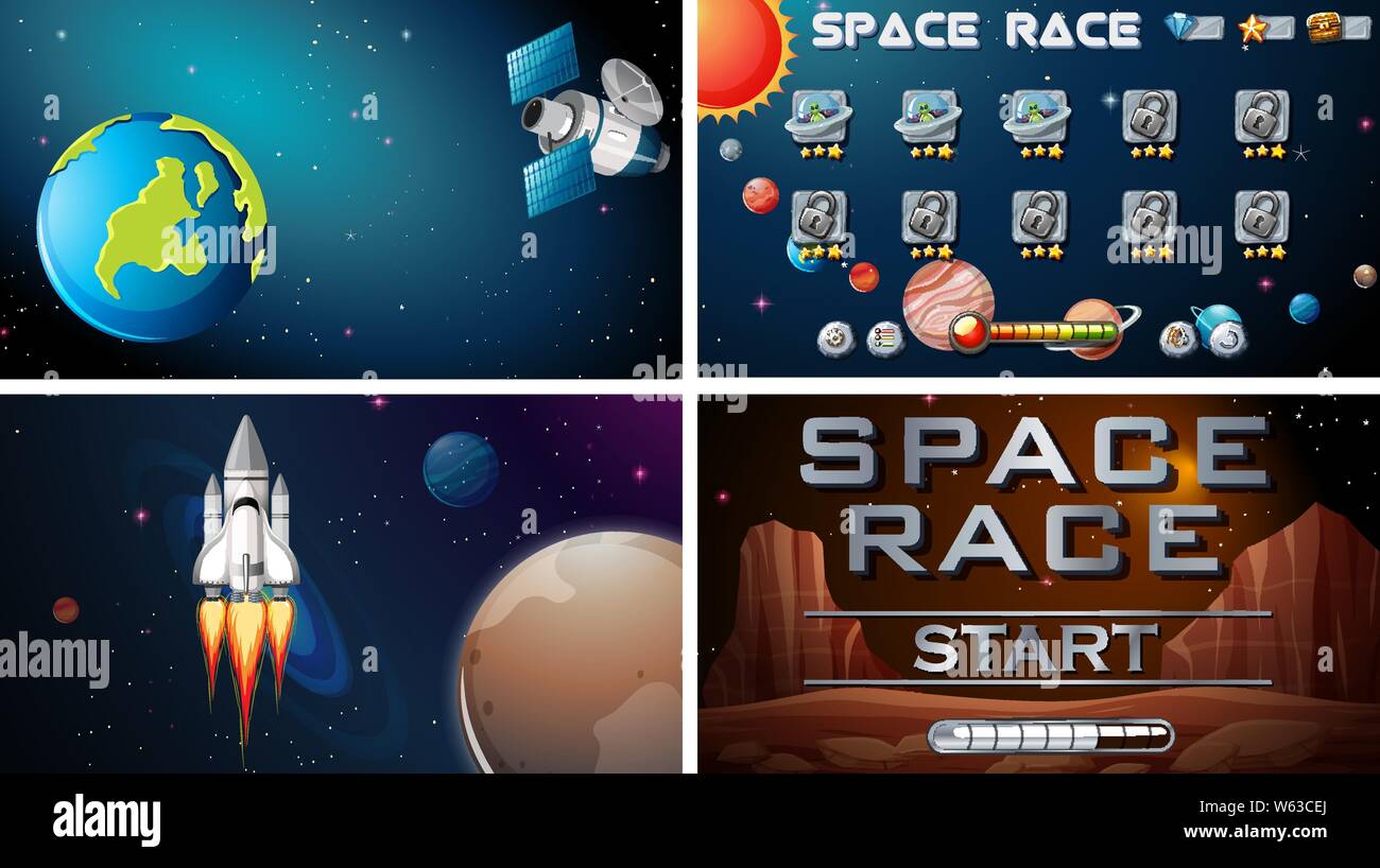 Set of space games illustration Stock Vector Image & Art - Alamy