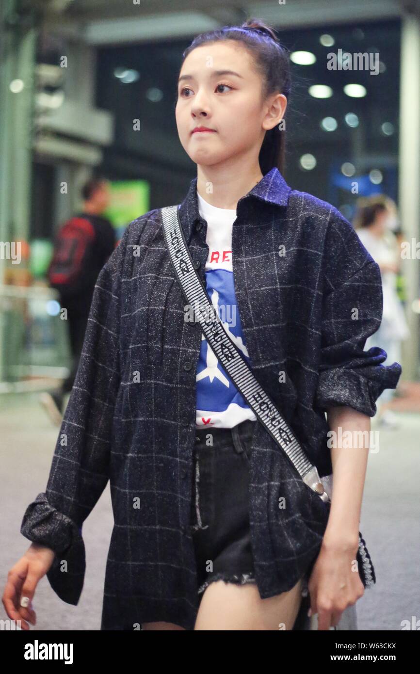 Chinese actress Song Zu'er arrives at the Beijing Capital International ...