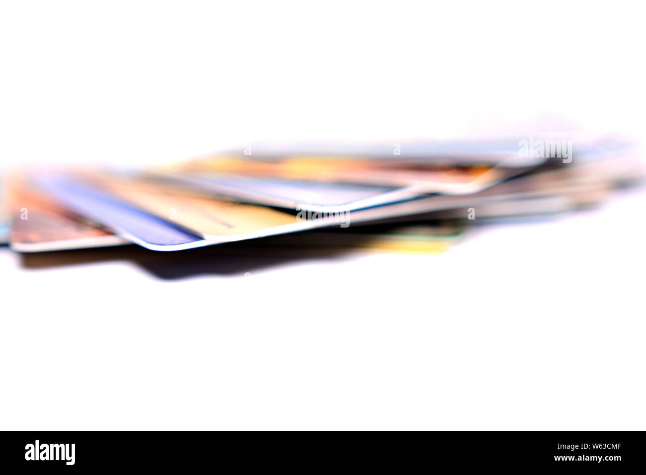 Credit cards on isolated white background Stock Photo - Alamy