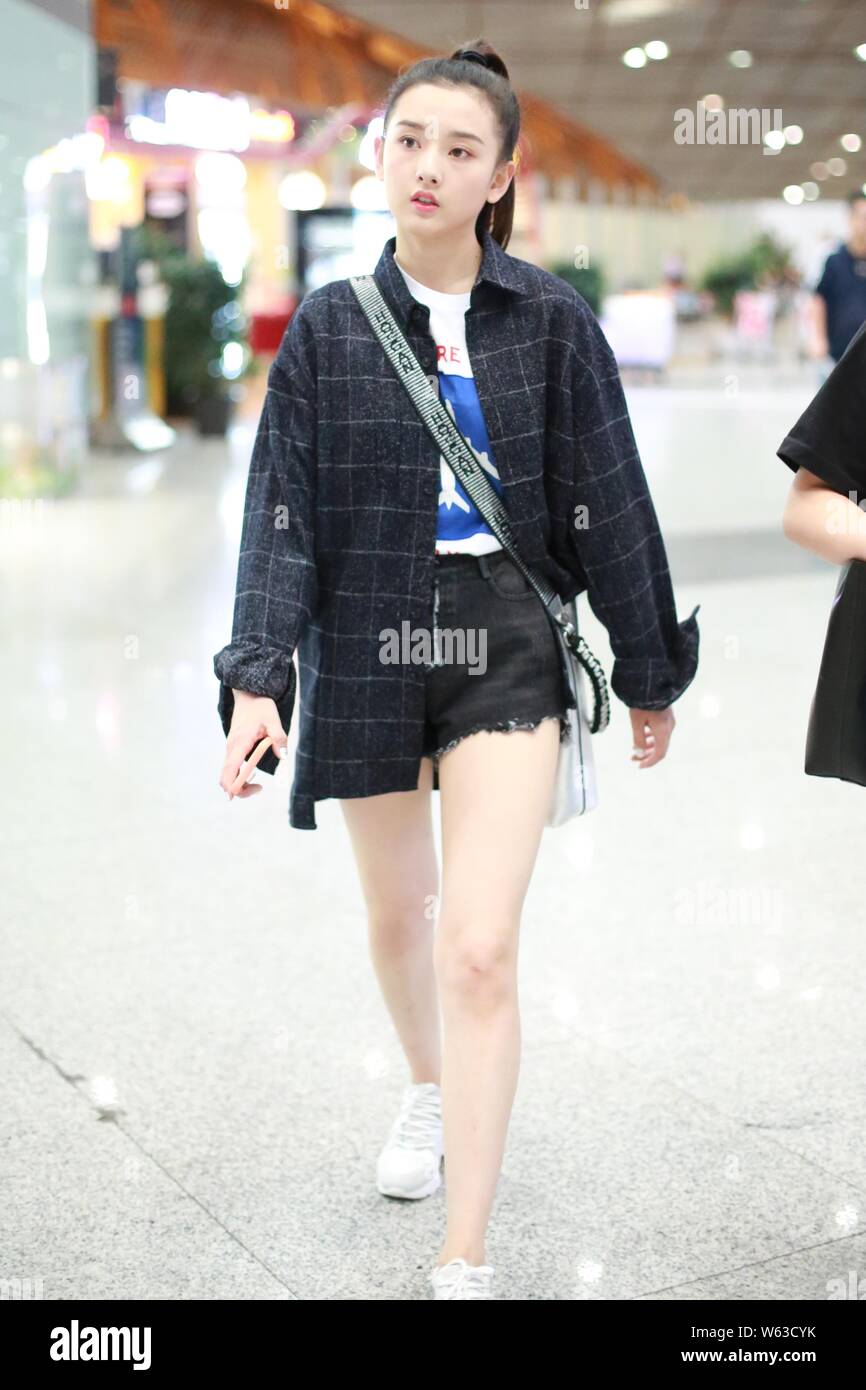 Chinese actress Song Zu'er arrives at the Beijing Capital International ...