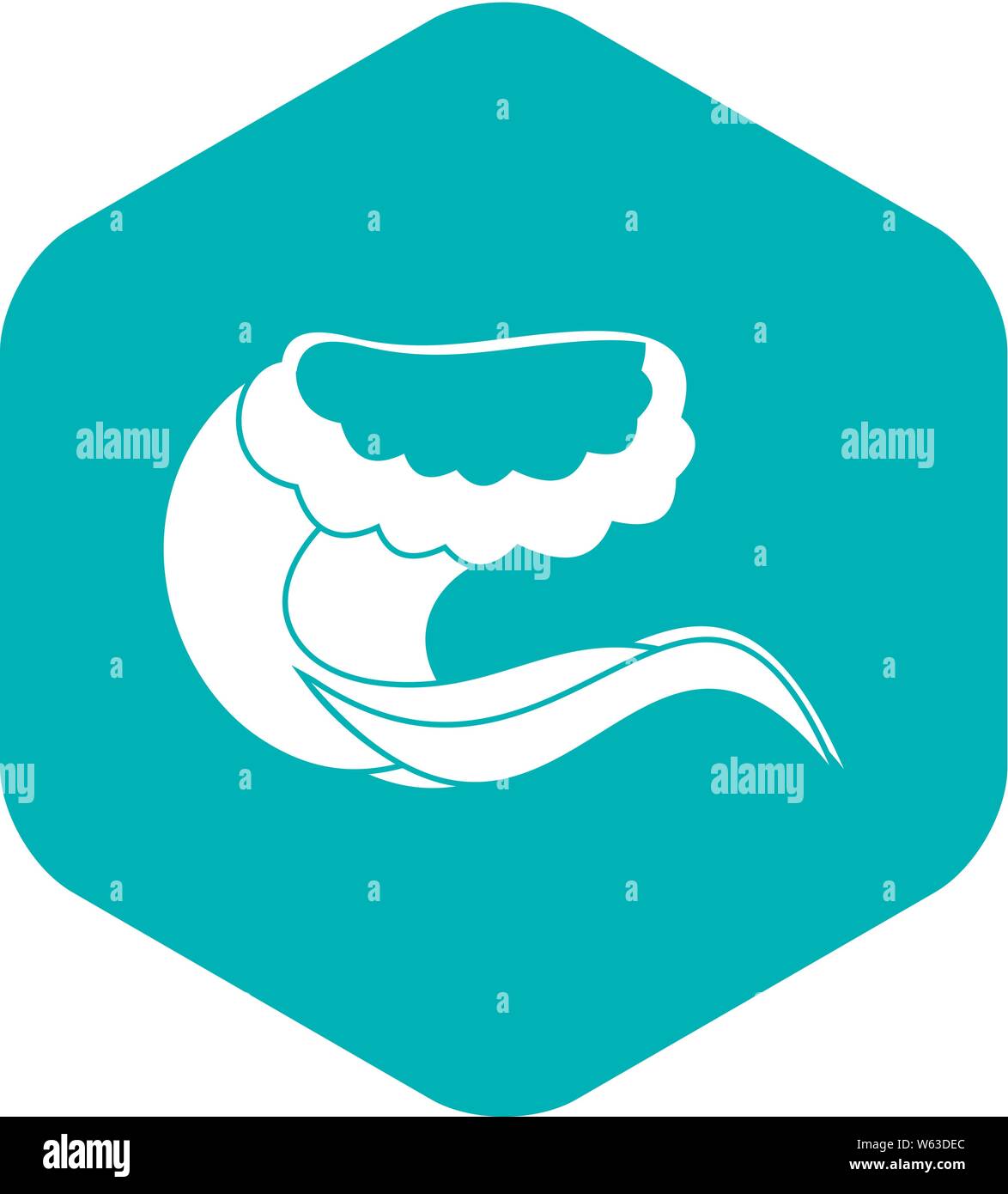 Curling and cracking wave icon, simple style Stock Vector Image & Art ...