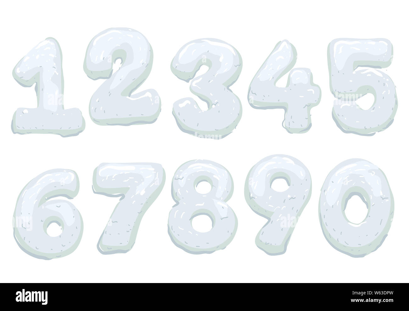 Illustration of Snow Shaped as Numbers from Zero to Nine Stock Photo ...