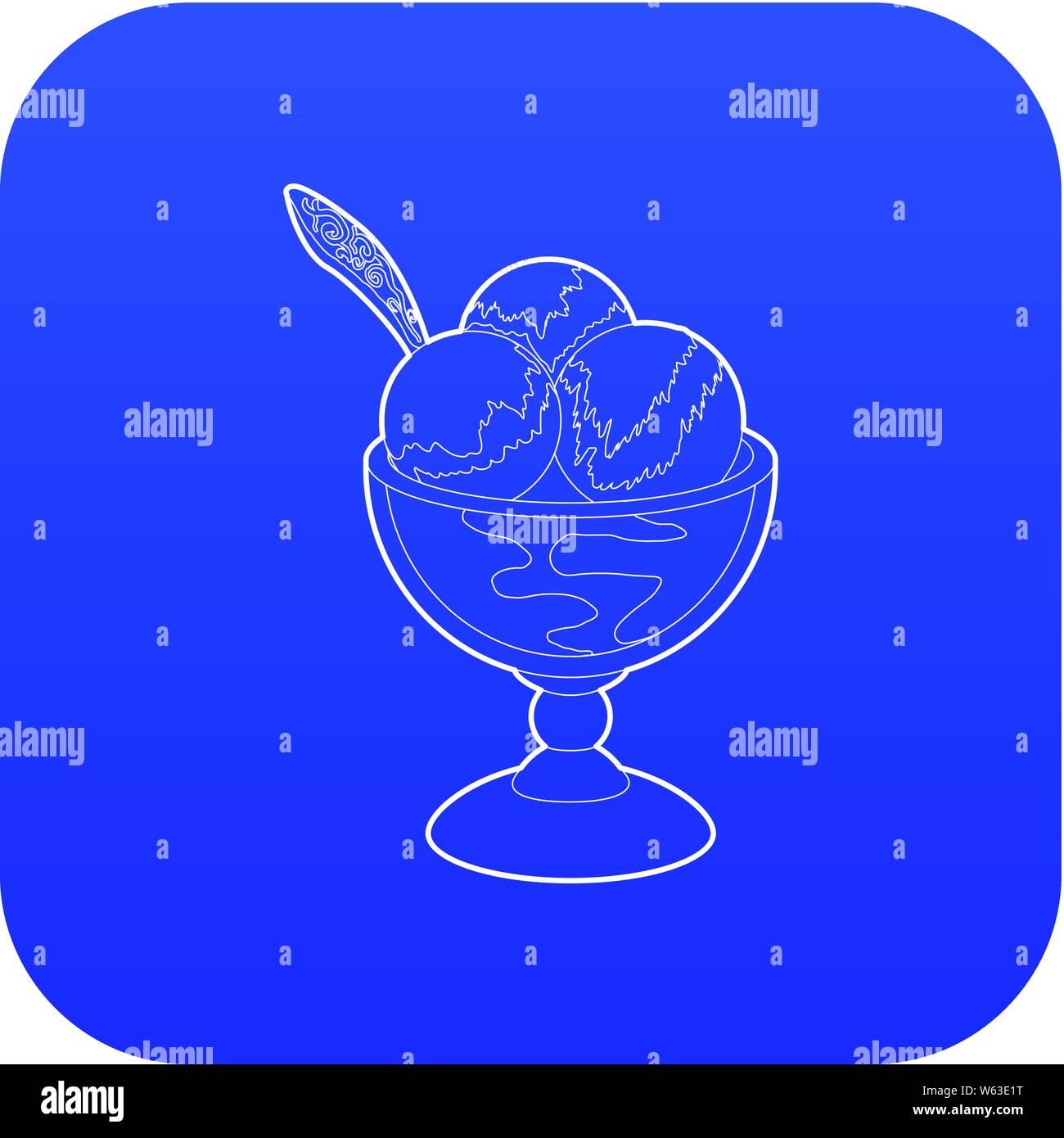 Ice cream icon blue vector Stock Vector Image & Art - Alamy