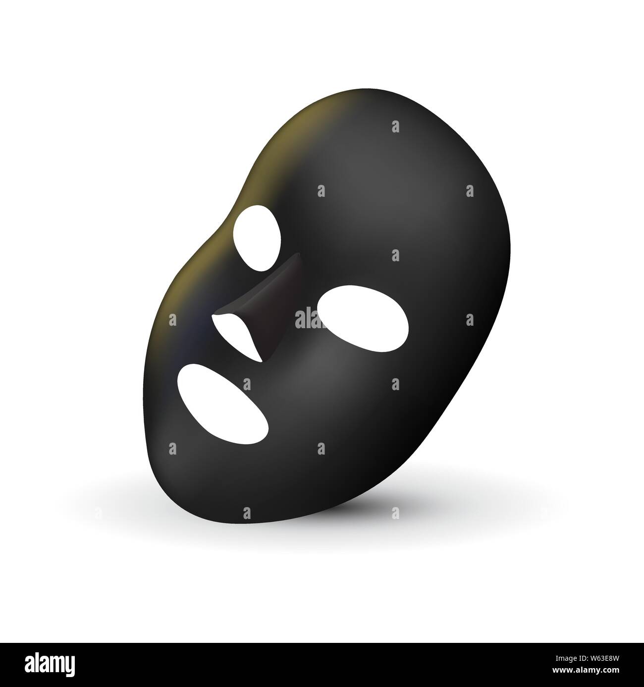 Facial Black Mask on white background. Cosmetics Pack. Vector package ...