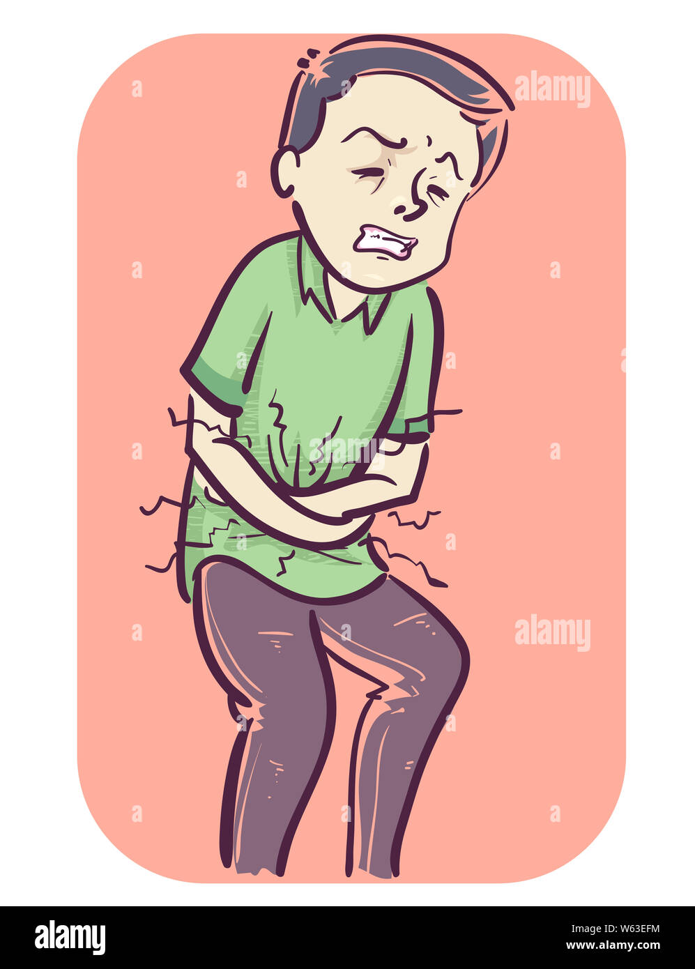 Abdominal pain cartoon hi-res stock photography and images - Alamy