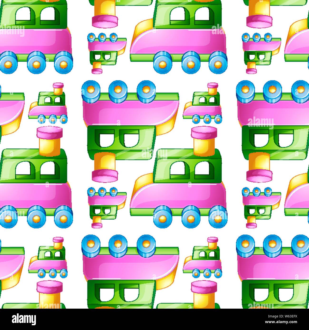 Seamless pattern tile cartoon with toy train illustration Stock Vector ...