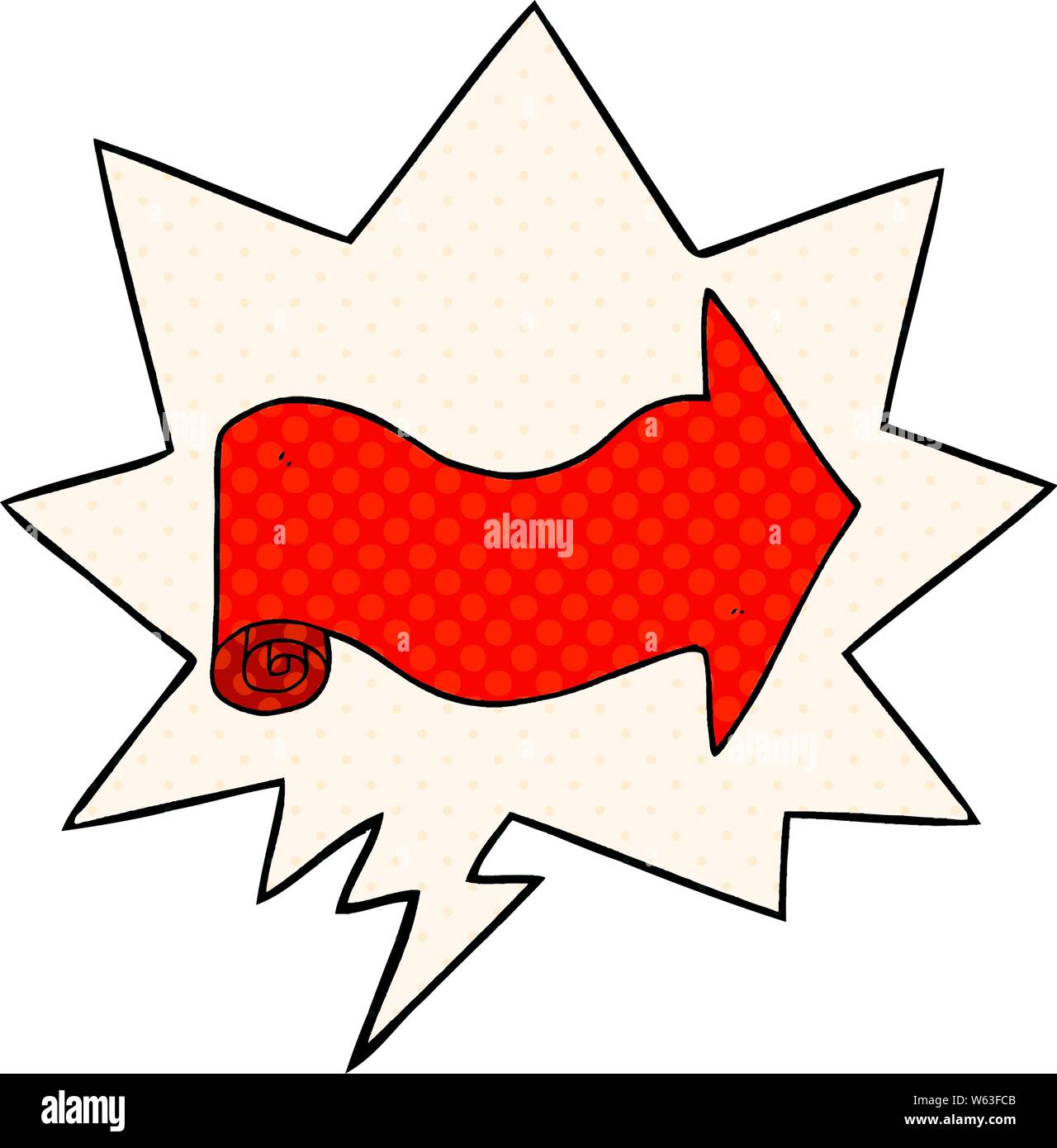 cartoon pointing arrow with speech bubble in comic book style Stock ...