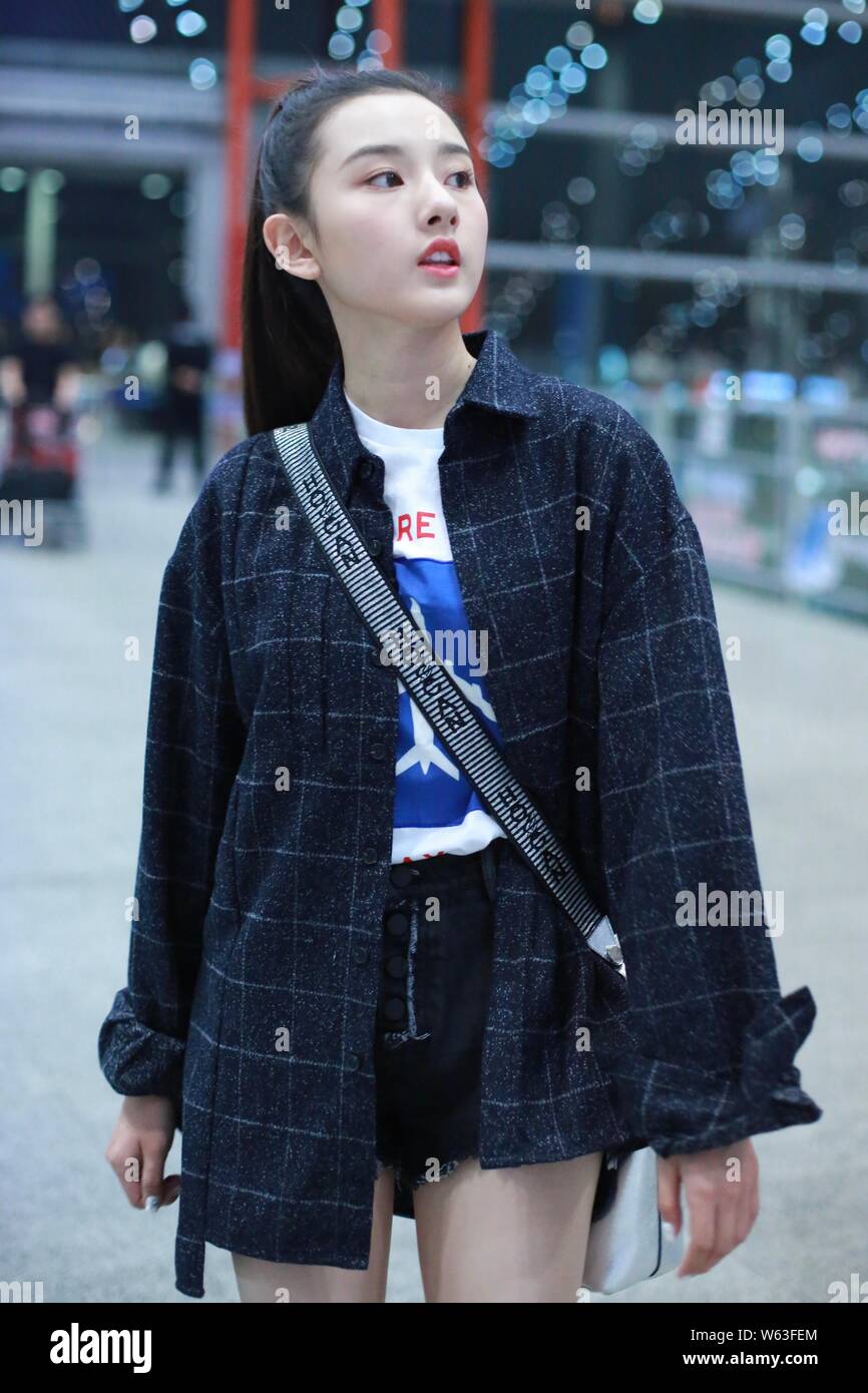Chinese actress Song Zu'er arrives at the Beijing Capital International ...
