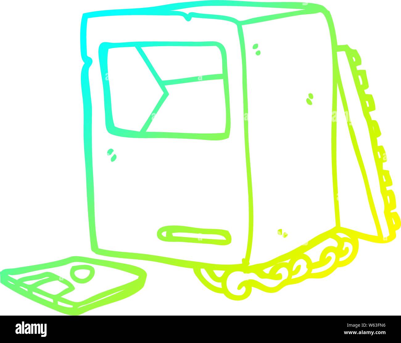 Freehand drawn cartoon broken computer hi-res stock photography and ...