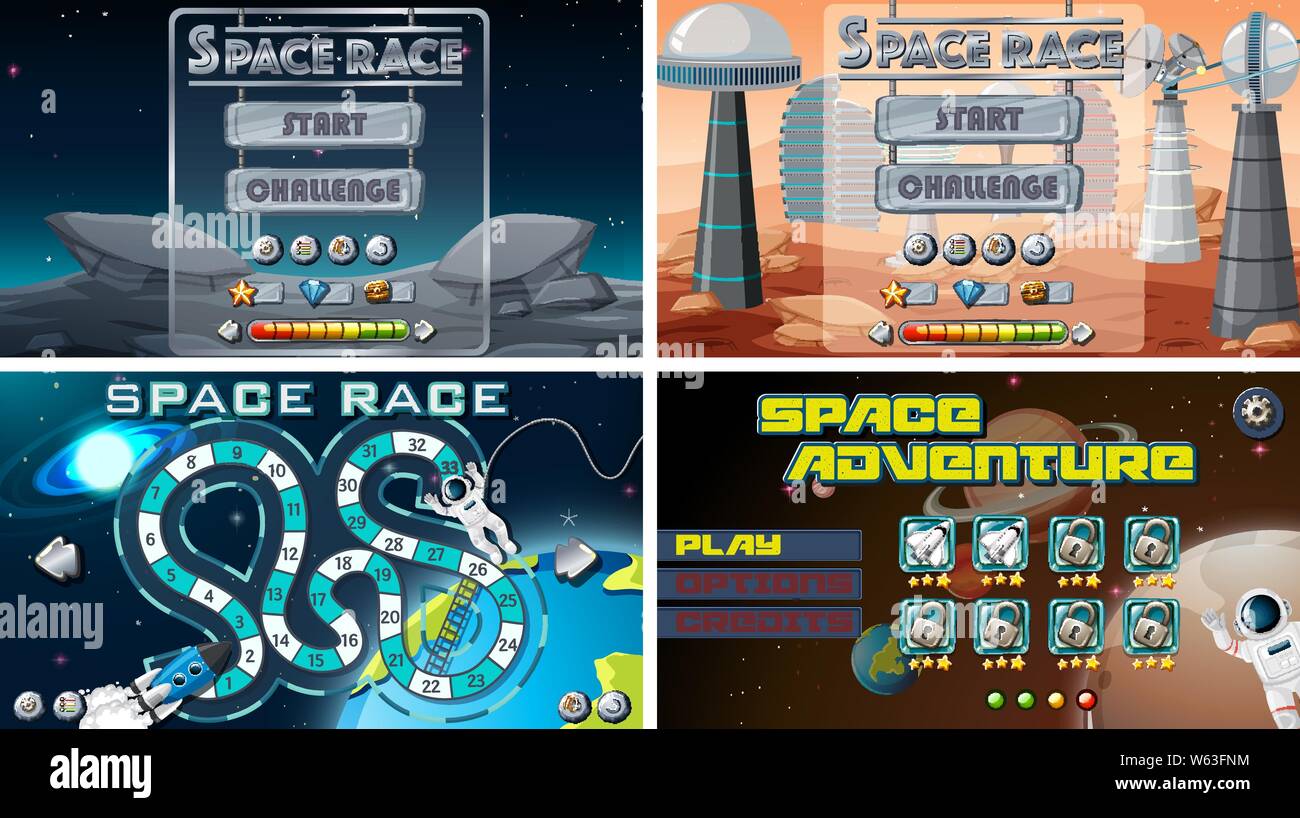 Set of space games illustration Stock Vector Image & Art - Alamy