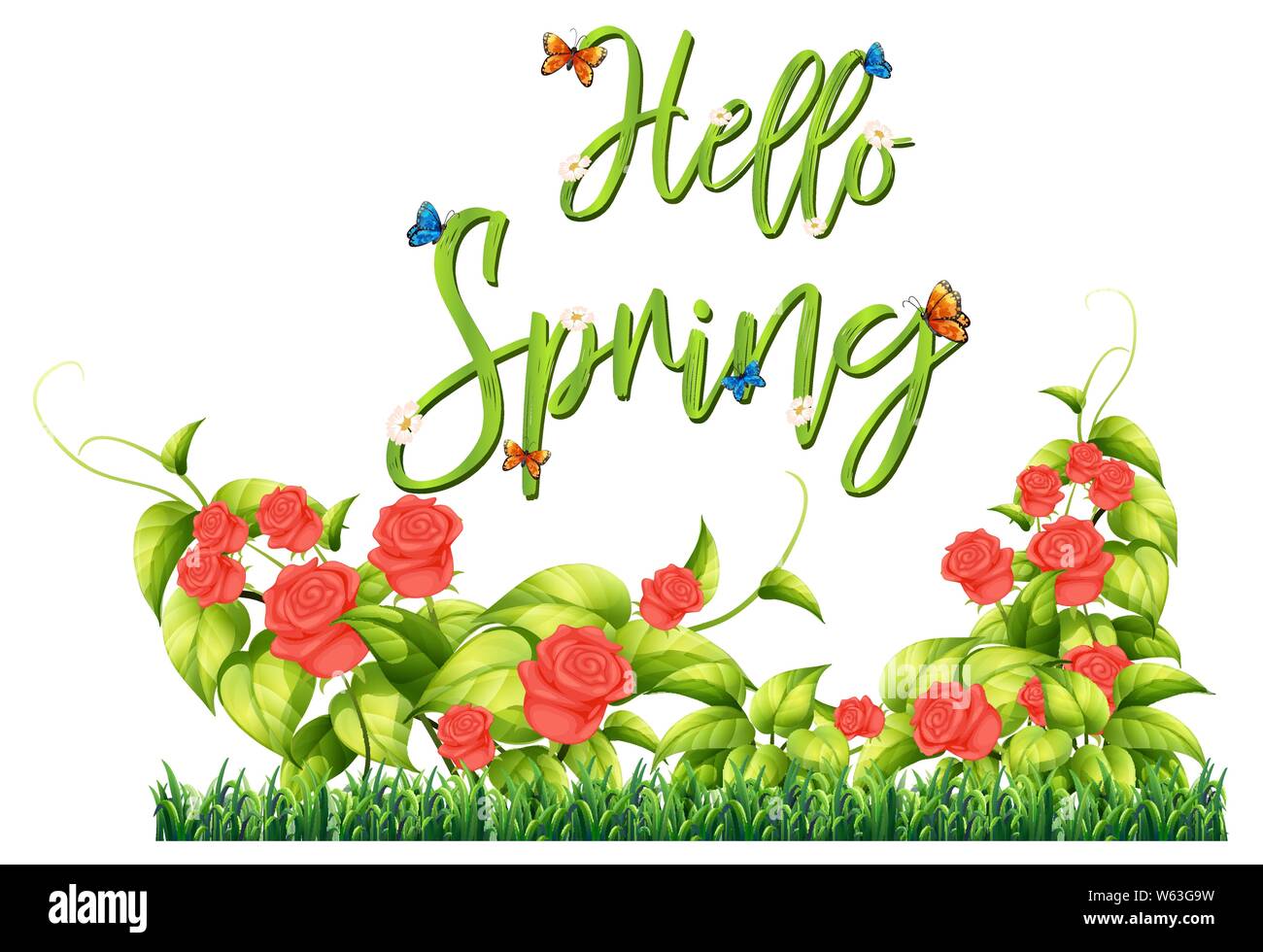 Hello spring flower background illustration Stock Vector Image & Art ...
