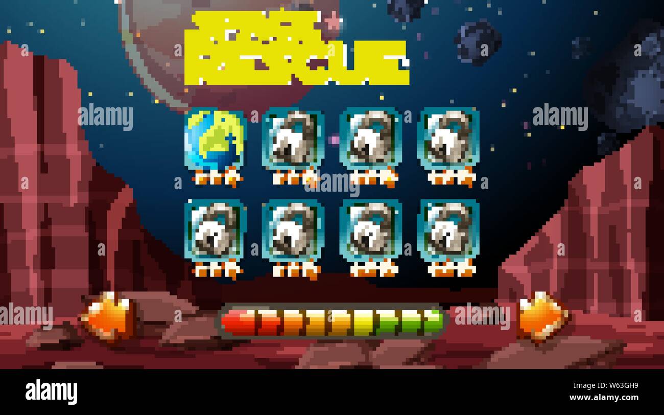 Space rescue game backgound illustration Stock Vector Image & Art - Alamy