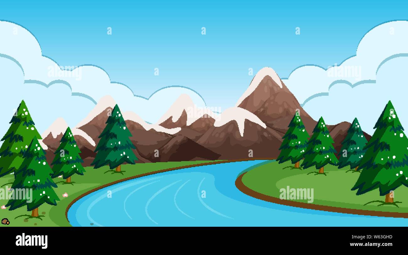 Empty background nature scenery illustration Stock Vector Image & Art ...