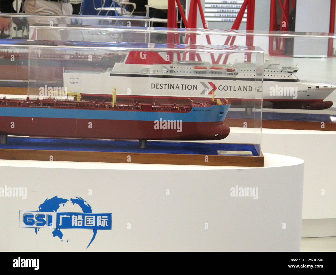 --FILE--View of the stand of Guangzhou Shipyard International Company ...