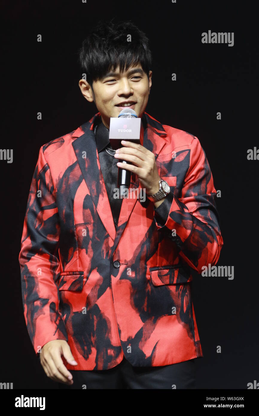 Taiwanese singer and actor Jay Chou attends a promotional event for ...