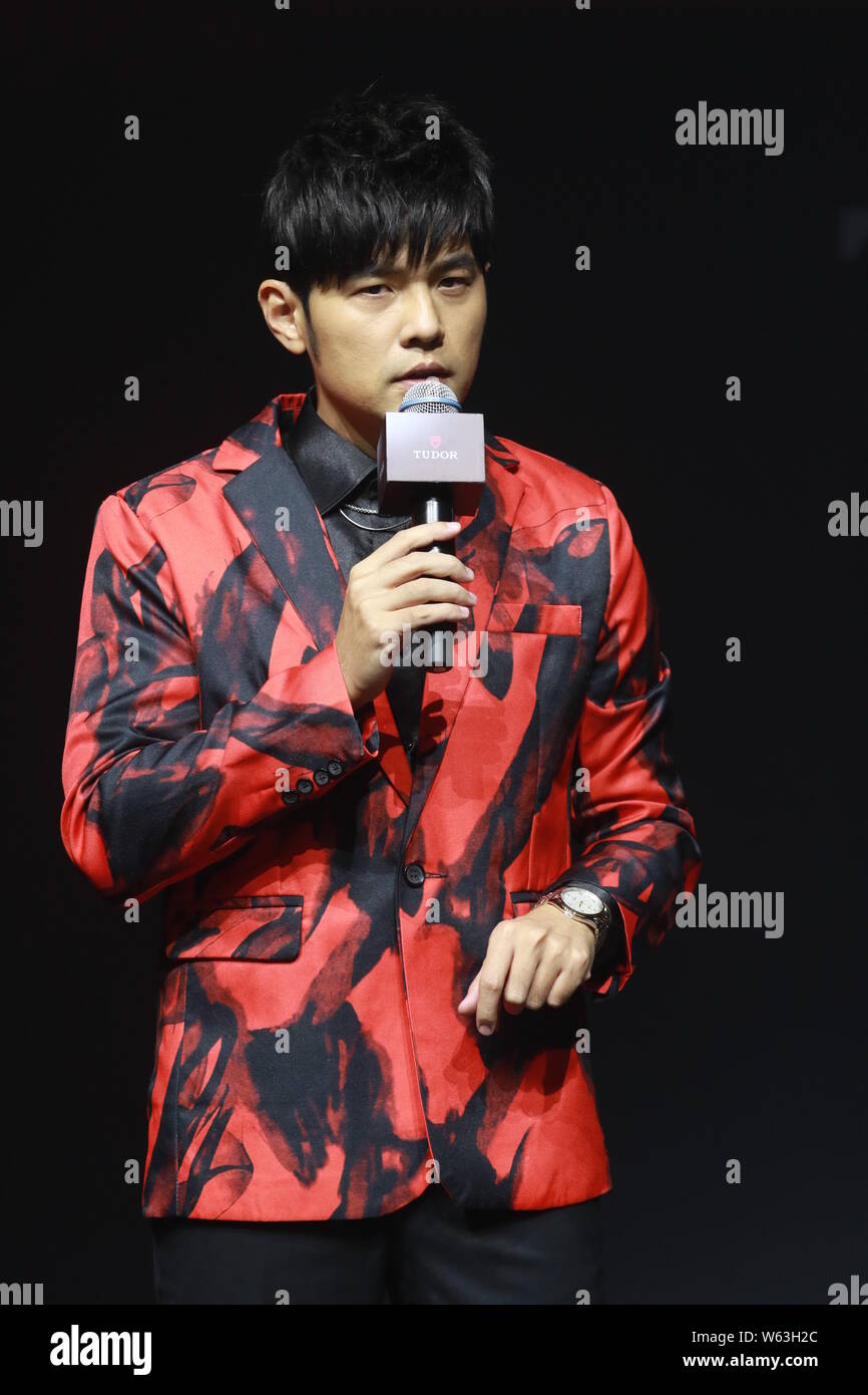 Taiwanese singer and actor Jay Chou attends a promotional event for ...