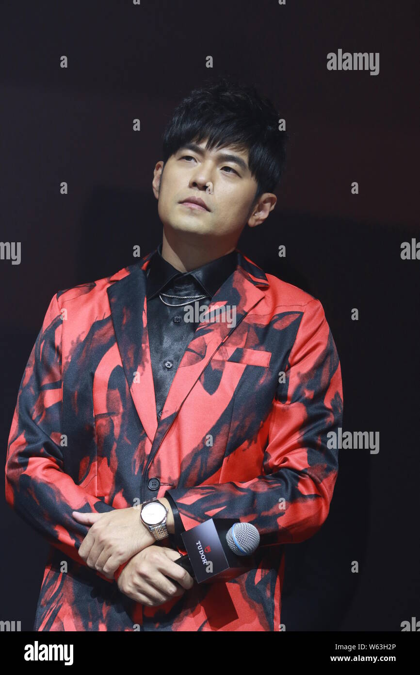 Taiwanese singer and actor Jay Chou attends a promotional event for ...