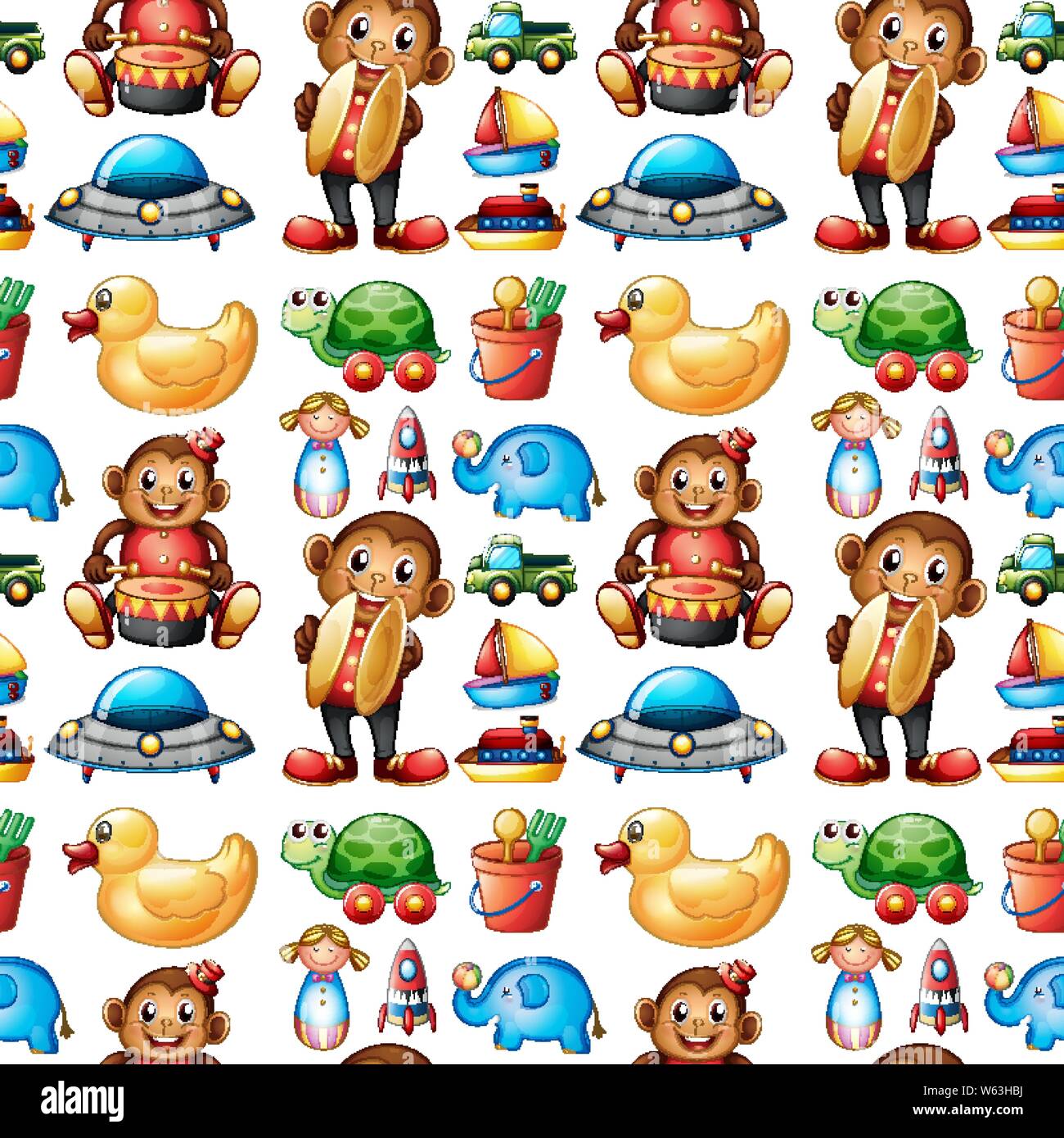 Seamless pattern tile cartoon with toys illustration Stock Vector Image ...