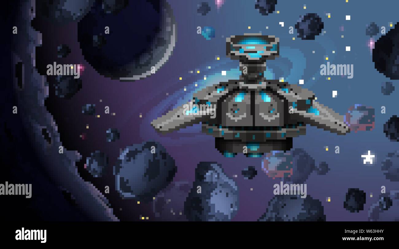 Alien ship in space scene illustration Stock Vector Image & Art - Alamy