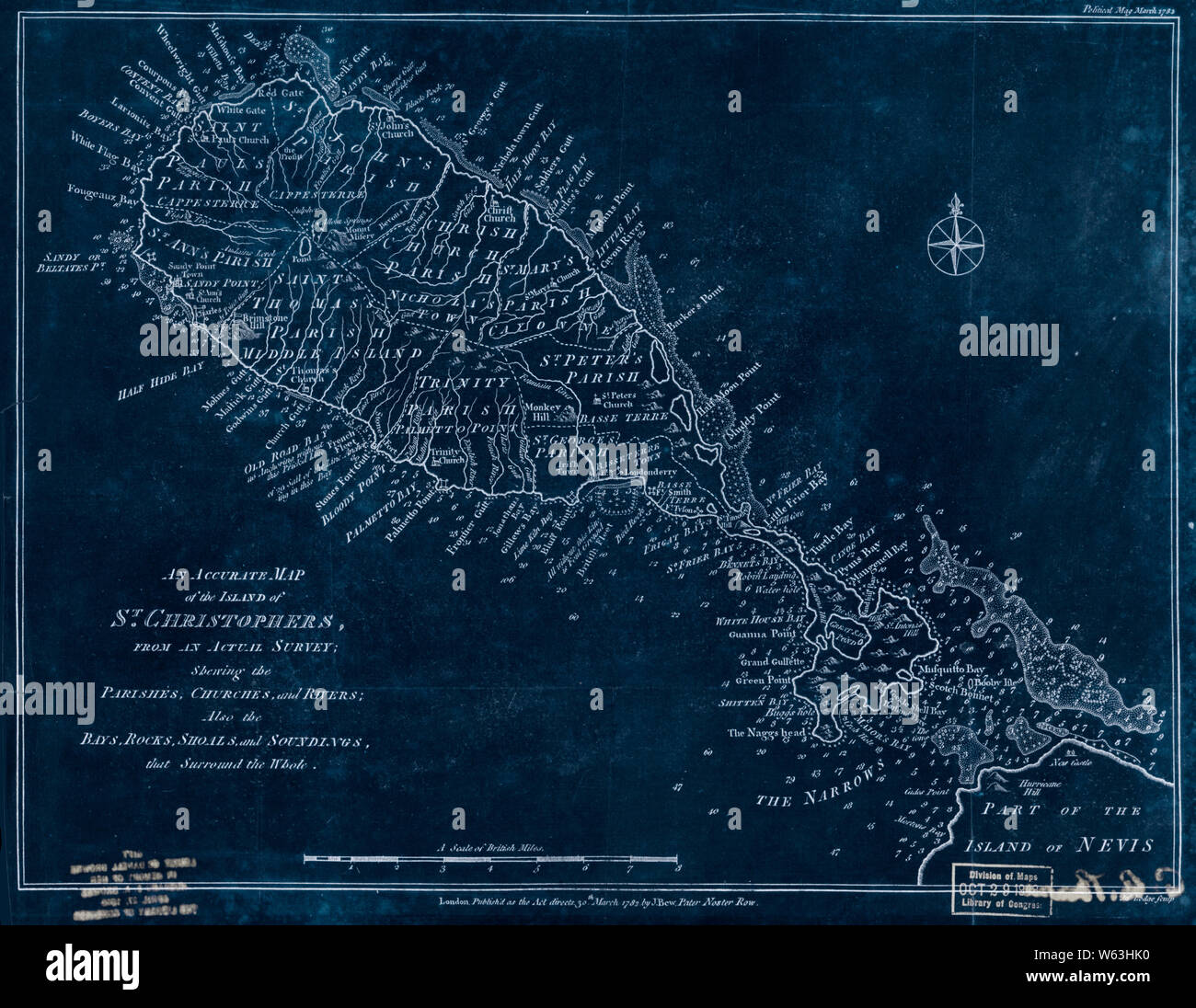An accurate map of the island of st christophers hi-res stock ...