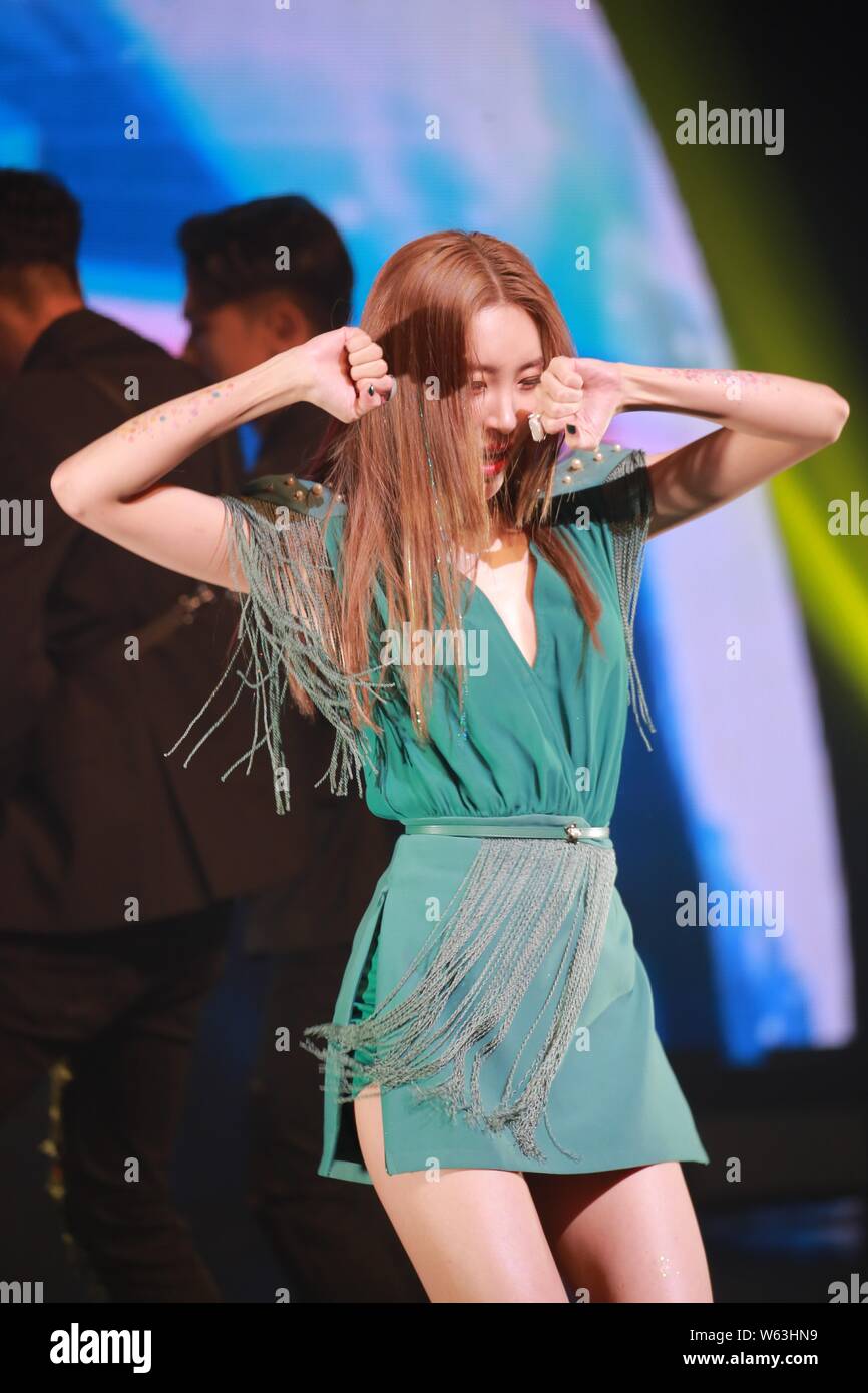 South Korean singer Lee Sun-mi, better known as Sunmi, performs at the ...