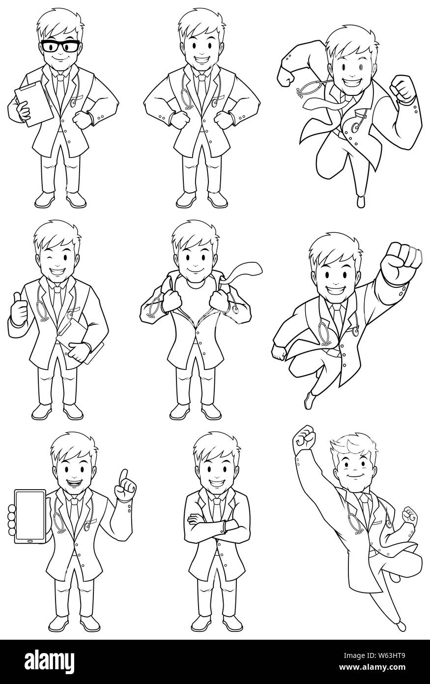 Happy doctor health Black and White Stock Photos & Images - Alamy