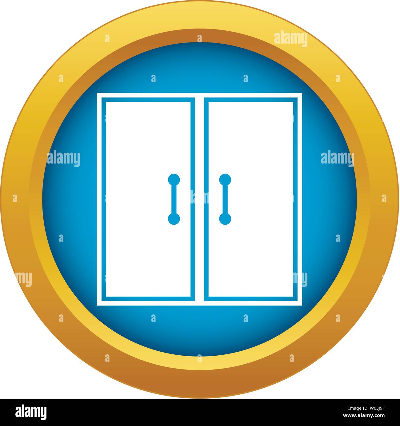 Two glass doors icon blue vector isolated Stock Vector Image & Art - Alamy