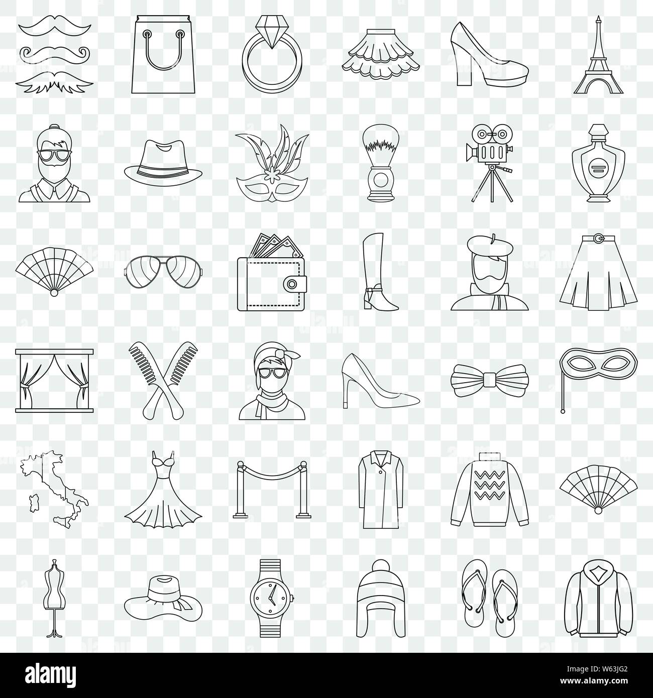 Model icons set, outline style Stock Vector Image & Art - Alamy