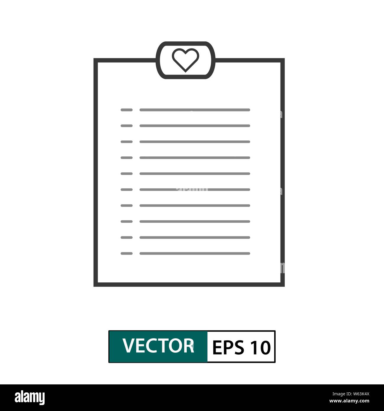 Love diary icon. Outline style. Isolated on white background. Vector ...