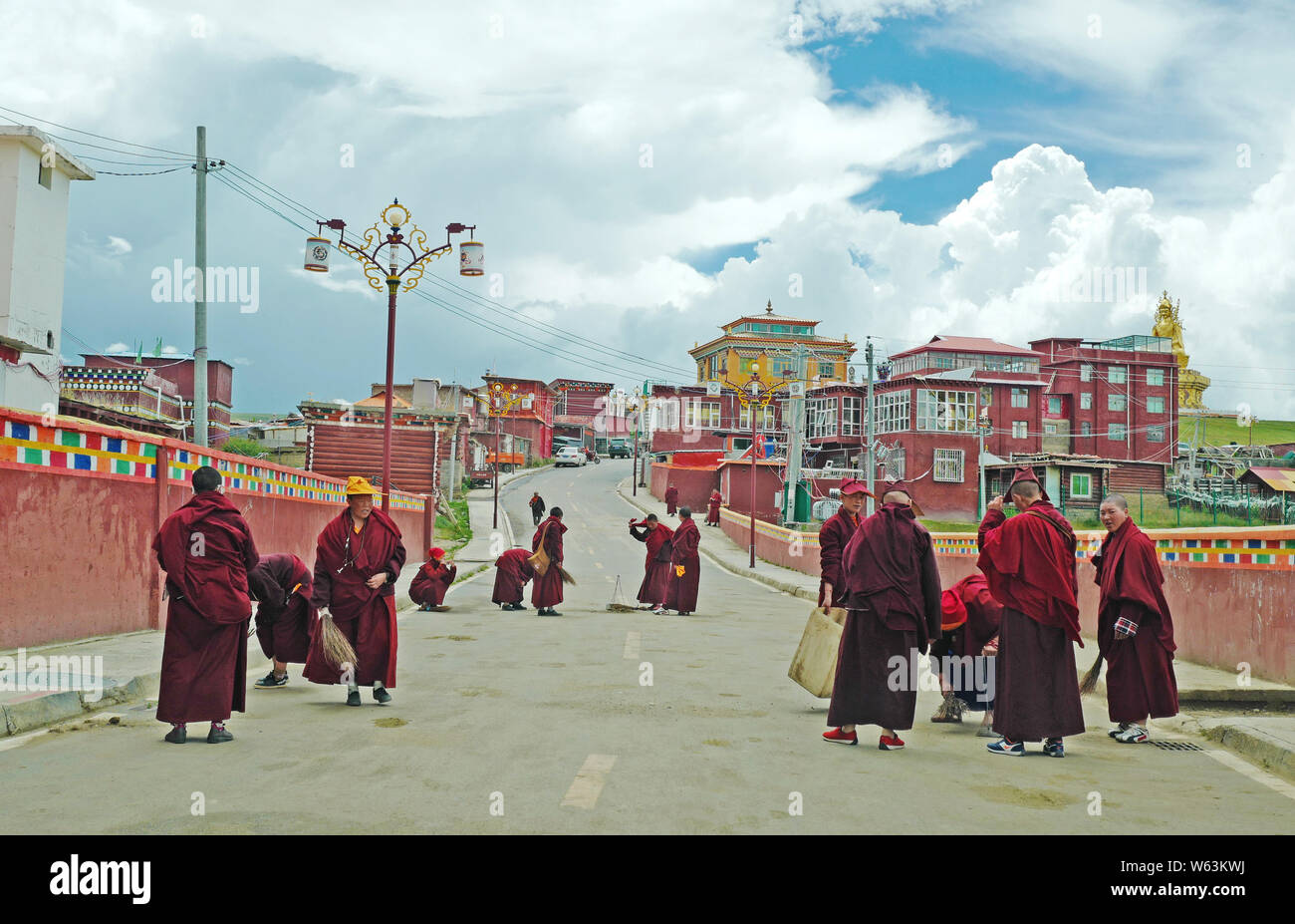 In this undated photo, nuns are seen at the Yarchen Gar Monastery ...