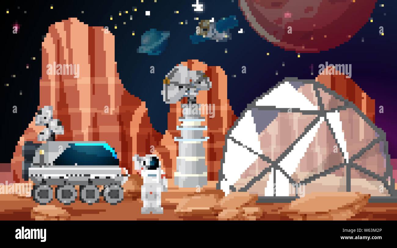 Camp in space scene illustration Stock Vector Image & Art - Alamy