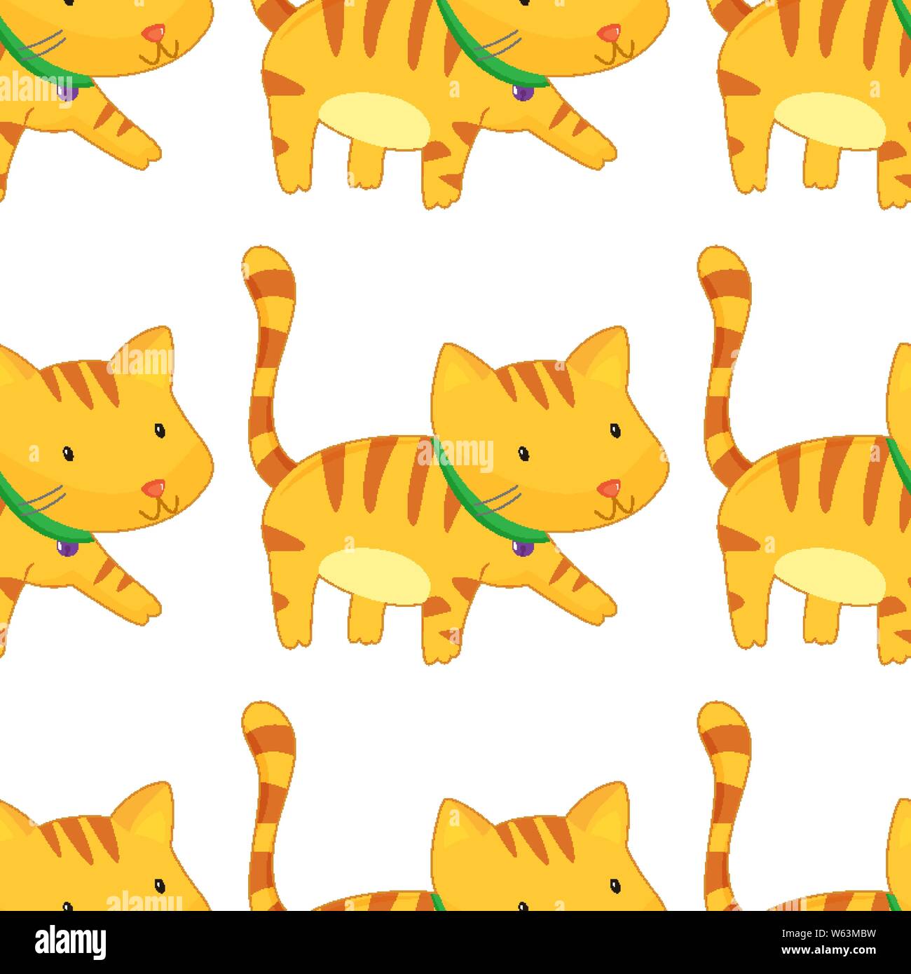 Seamless pattern tile cartoon with cats illustration Stock Vector Image ...