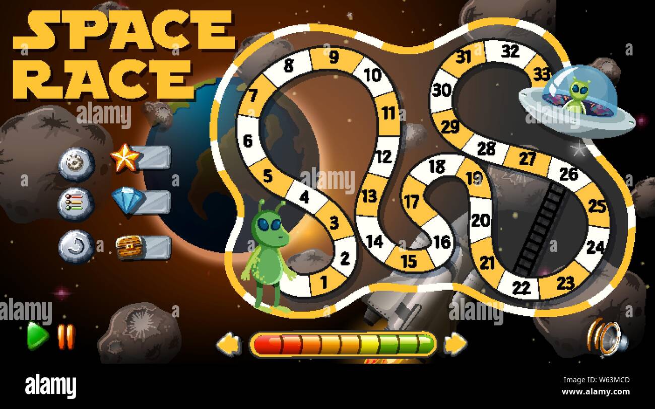 Space race board game background illustration Stock Vector Image & Art ...