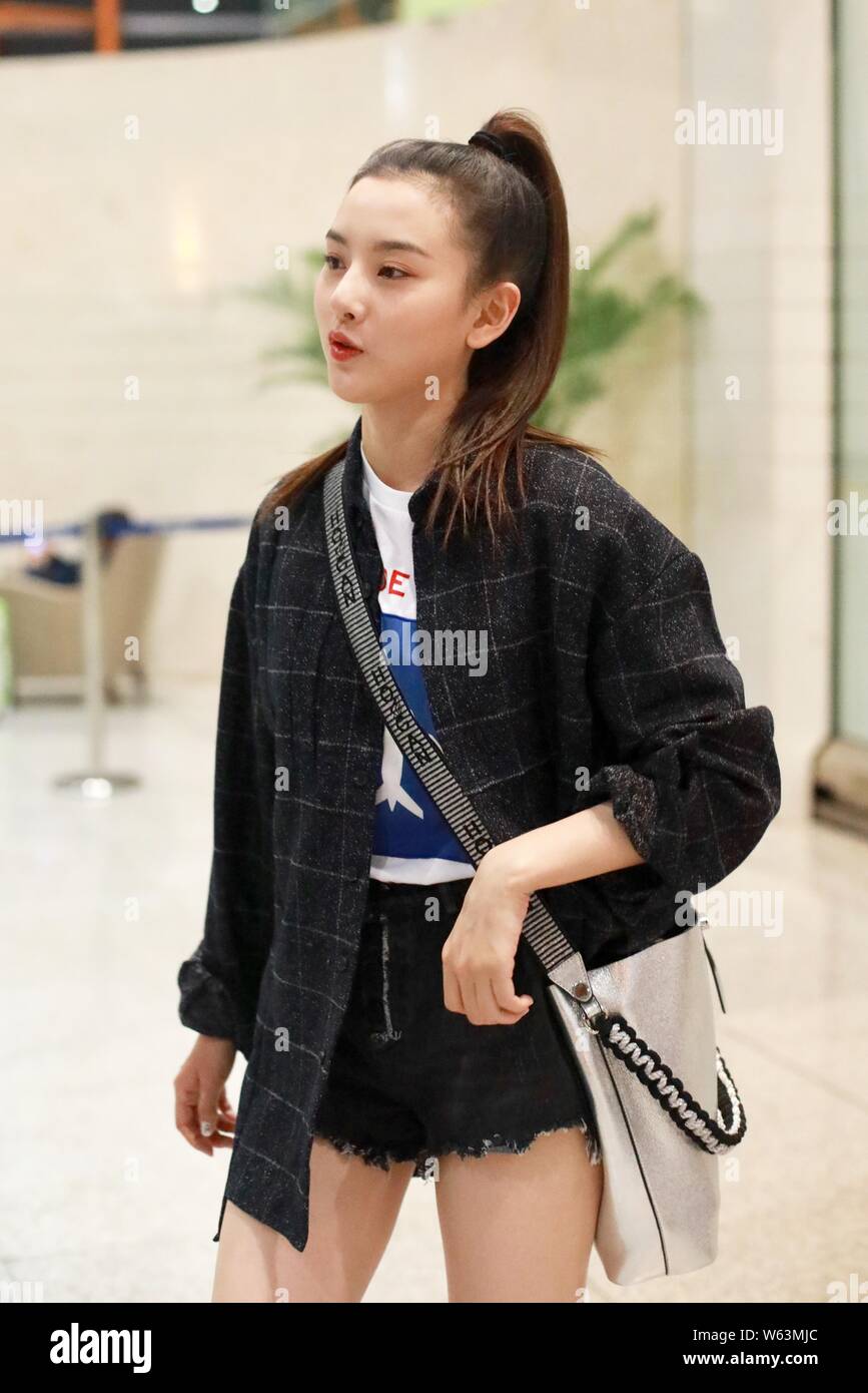 Chinese actress Song Zu'er arrives at the Beijing Capital International ...