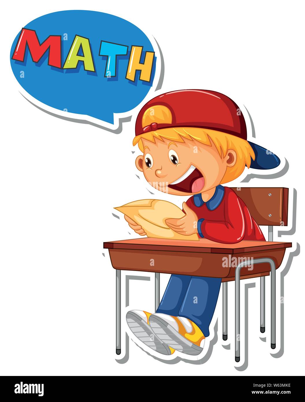 Boy saying the word math illustration Stock Vector Image & Art - Alamy